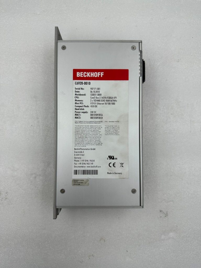 Beckhoff C6920-0010 Control cabinet Industrial PC – Novus Ferro Pte Ltd