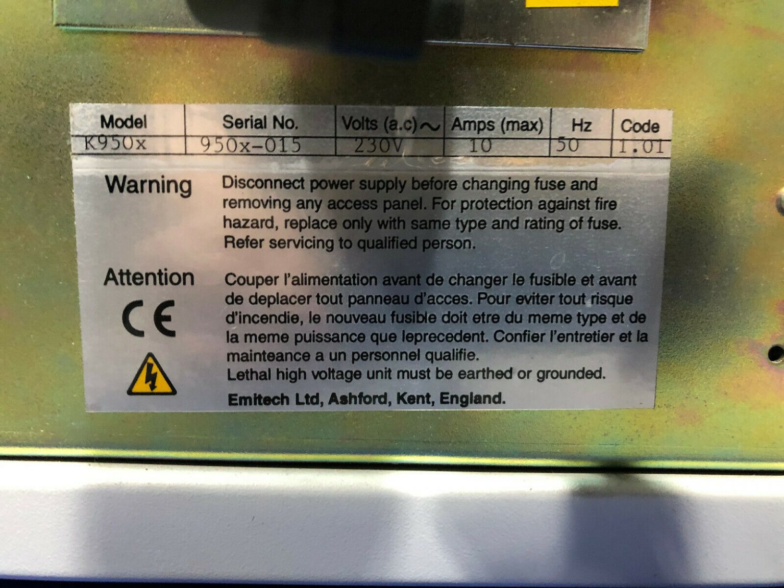 Emitech K950X Carbon Coater (For Parts/Not Working) – Novus Ferro Pte Ltd