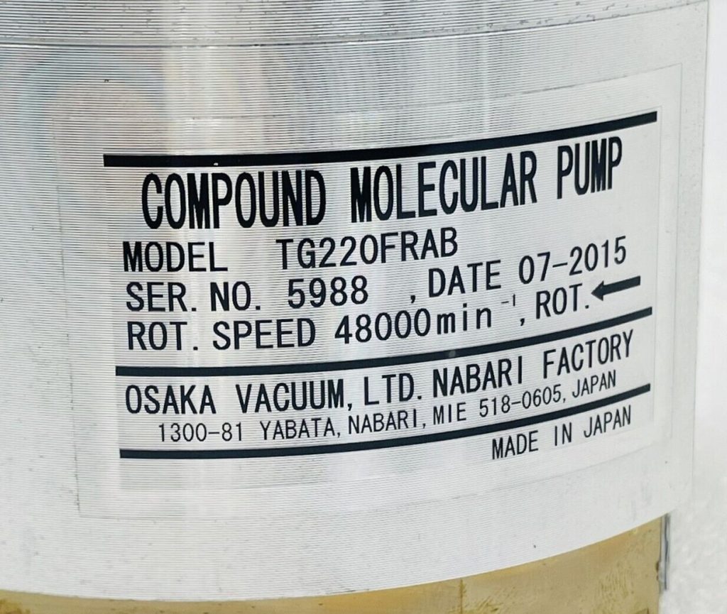 Osaka TG220FRAB Compound Molecular Pump – Novus Ferro Pte Ltd
