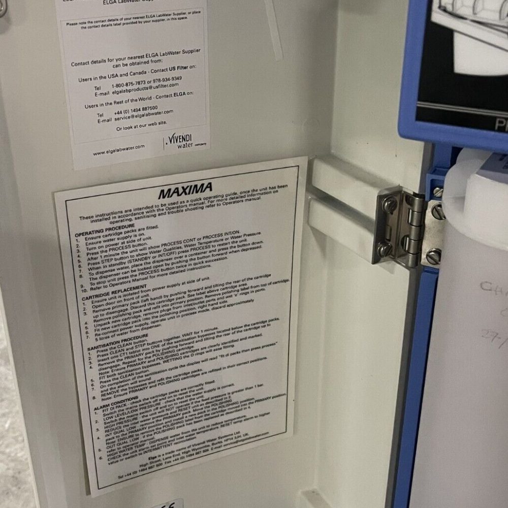 Elga Maxima An Ultra Pure Water Purification System – Novus Ferro Pte Ltd