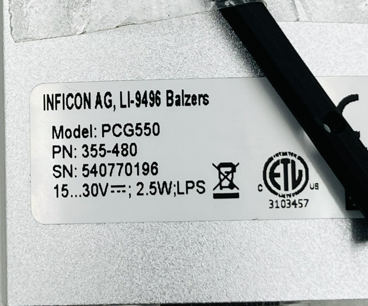 Inficon PCG550 LI-9496 Balzers Pirani Capacitance Diaphragm Gauge ...
