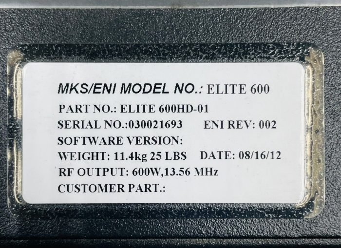 MKS Elite 800 RF Plasma Generator – Novus Ferro Pte Ltd