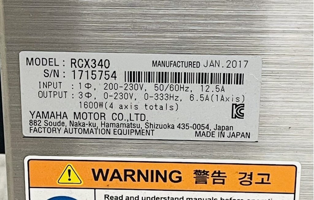 Yamaha RCX340 Robot Controller – Novus Ferro Pte Ltd