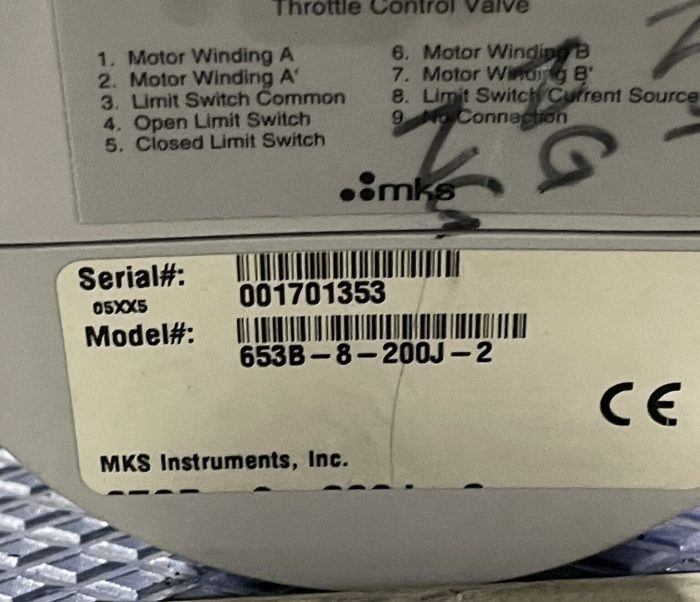 MKS Instruments 653B-8-200J-2 Exhaust Throttle Valve – Novus Ferro Pte Ltd