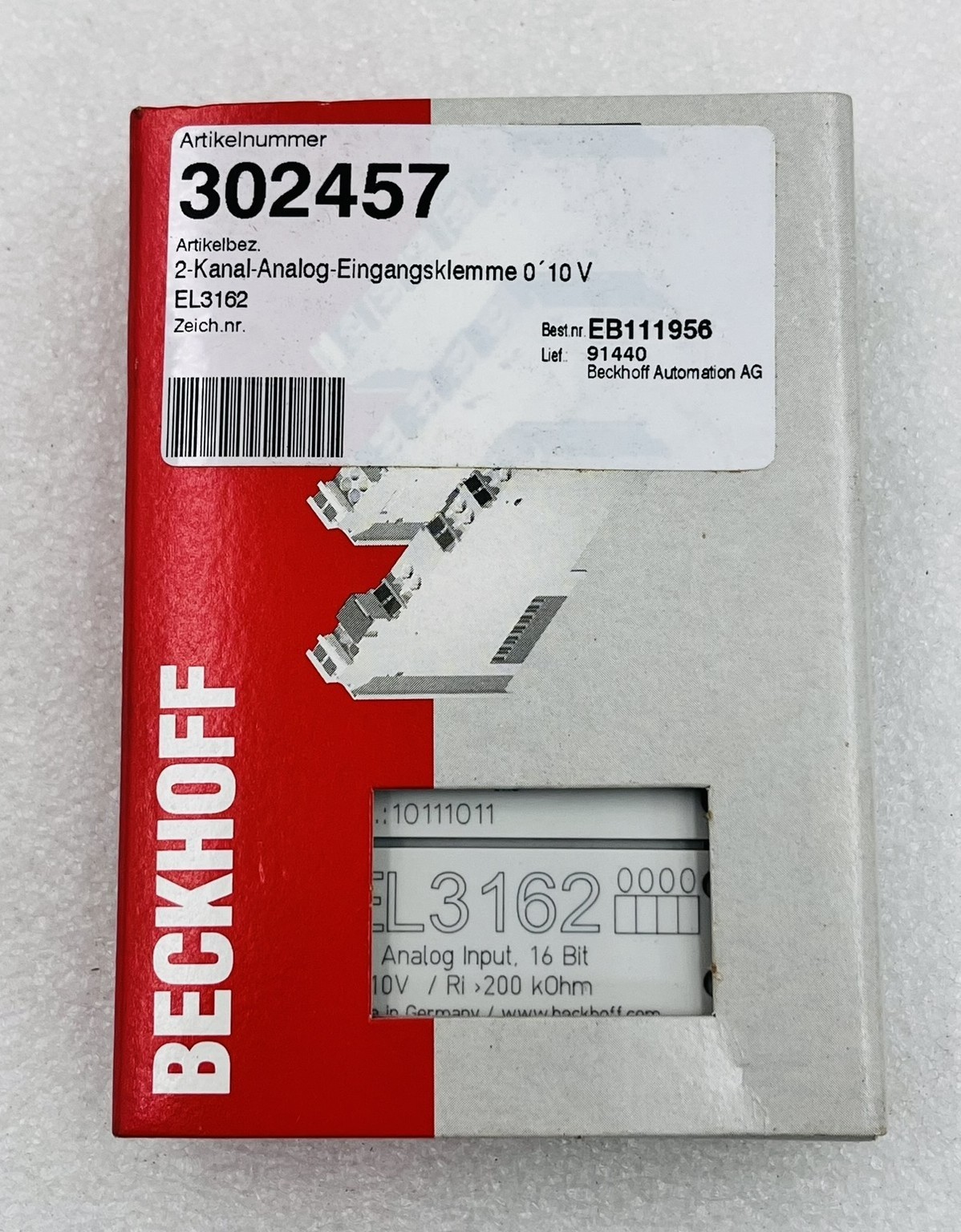 Beckhoff EL3162 2 x Analog Input – Novus Ferro Pte Ltd