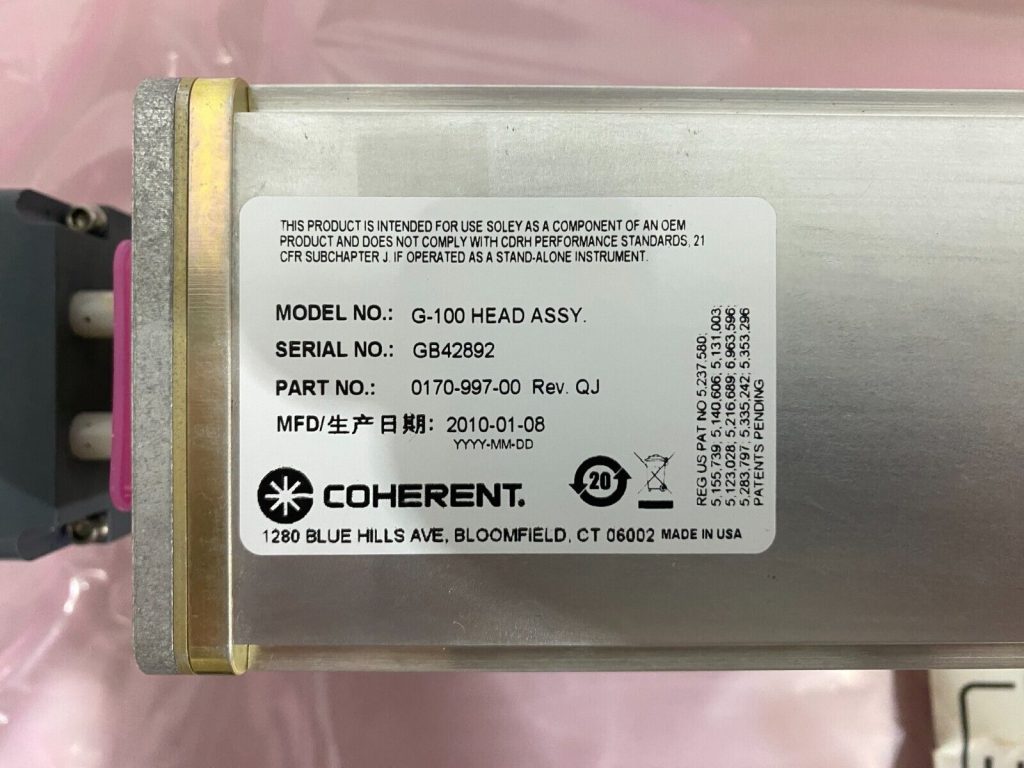 Coherent Diamond G-100 Head Assy 0170-997-00 Rev QJ – Novus Ferro Pte Ltd