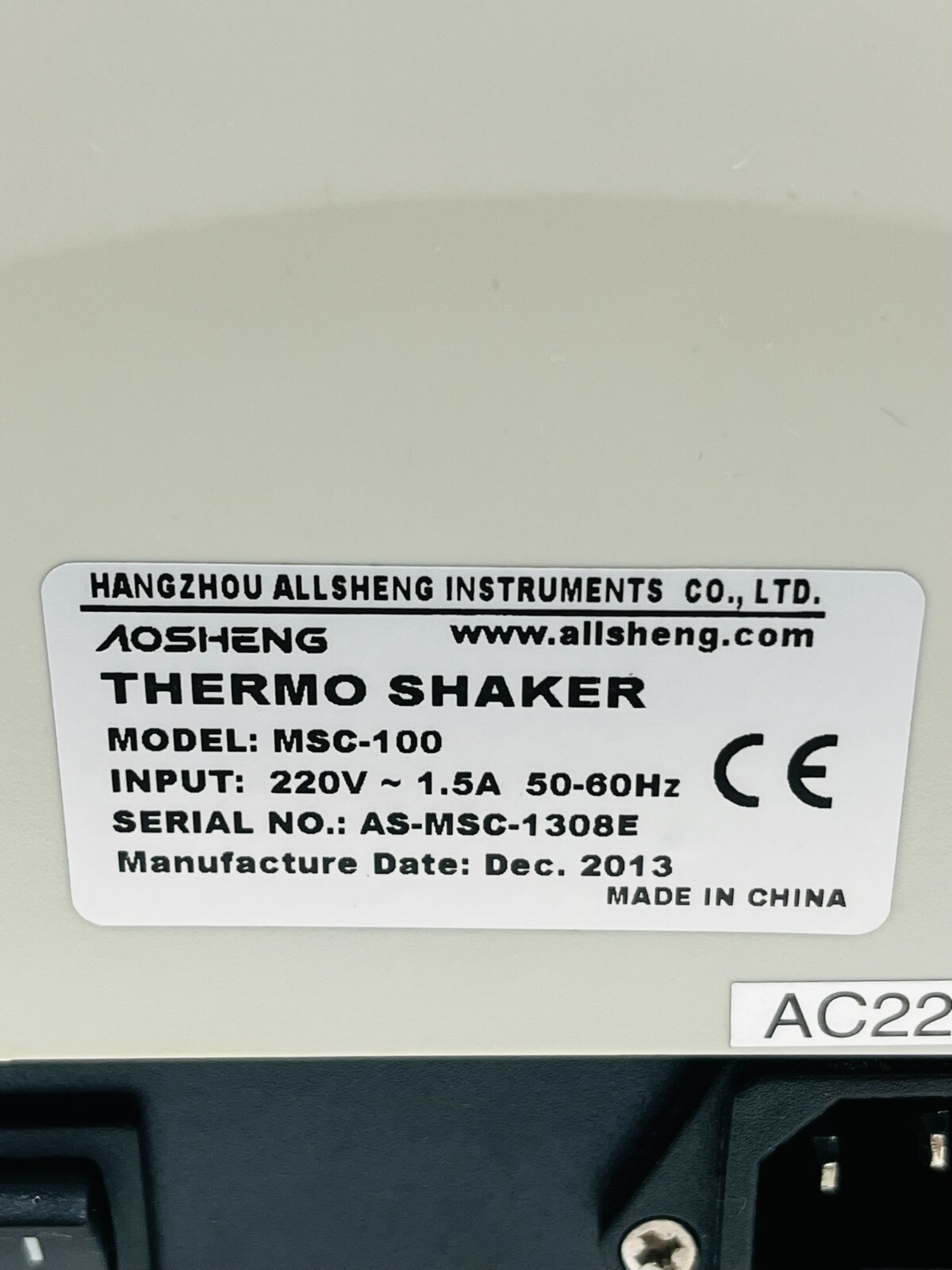 Hangzhou Allsheng Instruments MSC-100 Thermo Shaker – Novus Ferro Pte Ltd