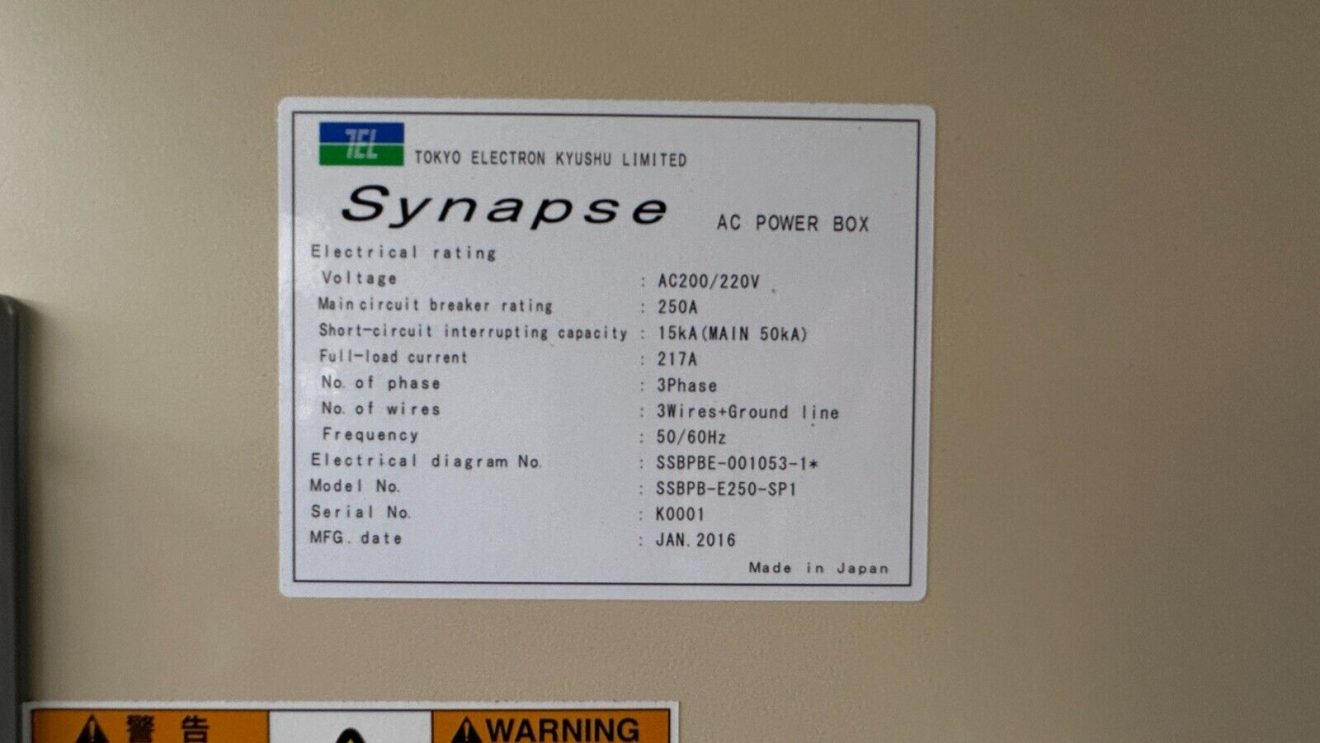 Tokyo Electron TEL Synapse-S Fully Automated 12" Wafer Bonding System ...