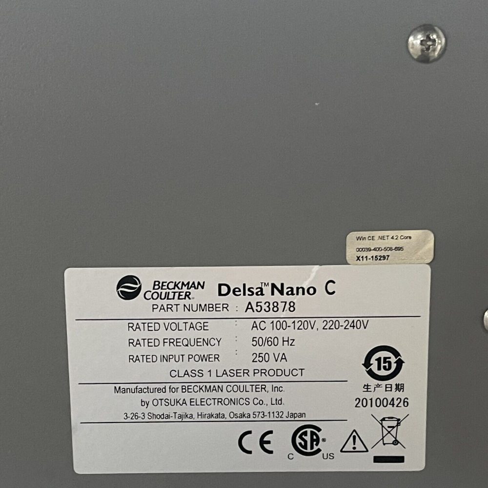 Beckman Coulter Delsa Nano C Particle Analyzer – Novus Ferro Pte Ltd