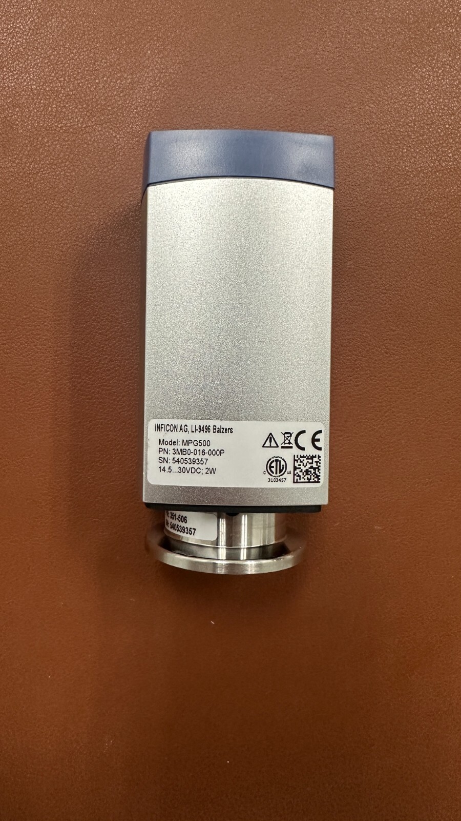 Inficon MPG500 Cold Cathode Pirani Gauge SS,LC,FCC,25KF, 3MB0-016-000P ...